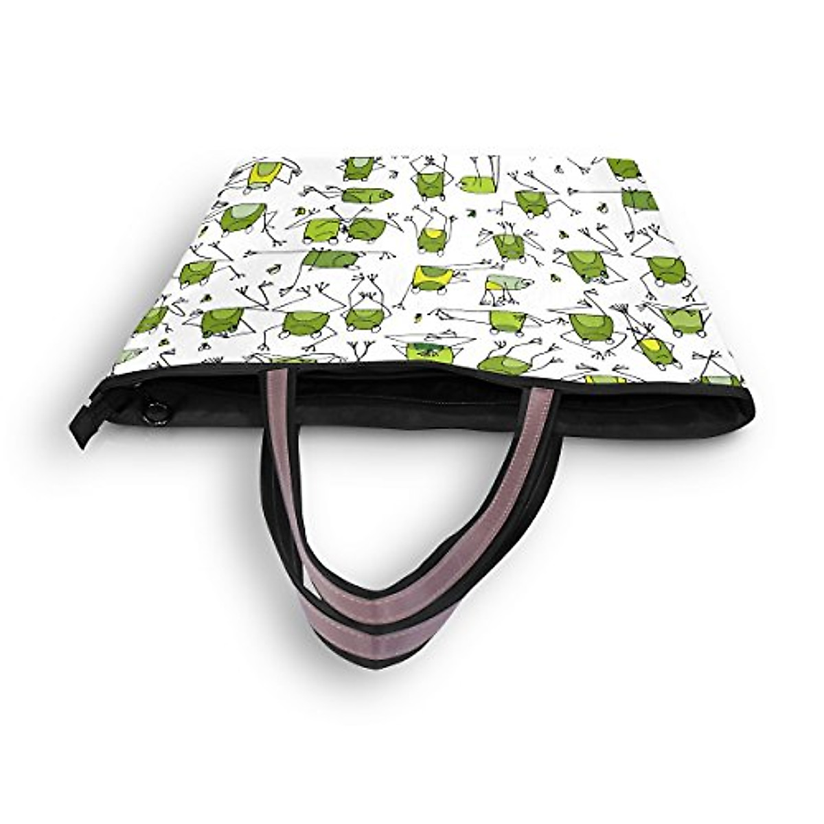 Large Shoulder Bag Funny Frogs Bag Tote Top Handbag With Zipper Pocket Handle Bag