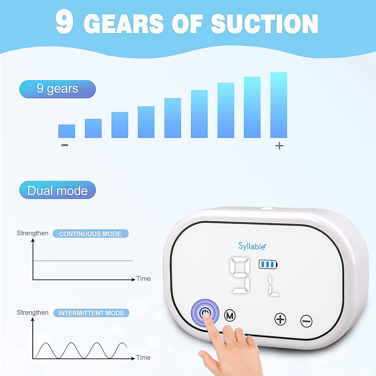 Baby Nasal Aspirator, Separate Nasal Aspirator for Children, 9-Speed Adjustable and Dual Mode Silicone Nose Cleaner for Children and Infants