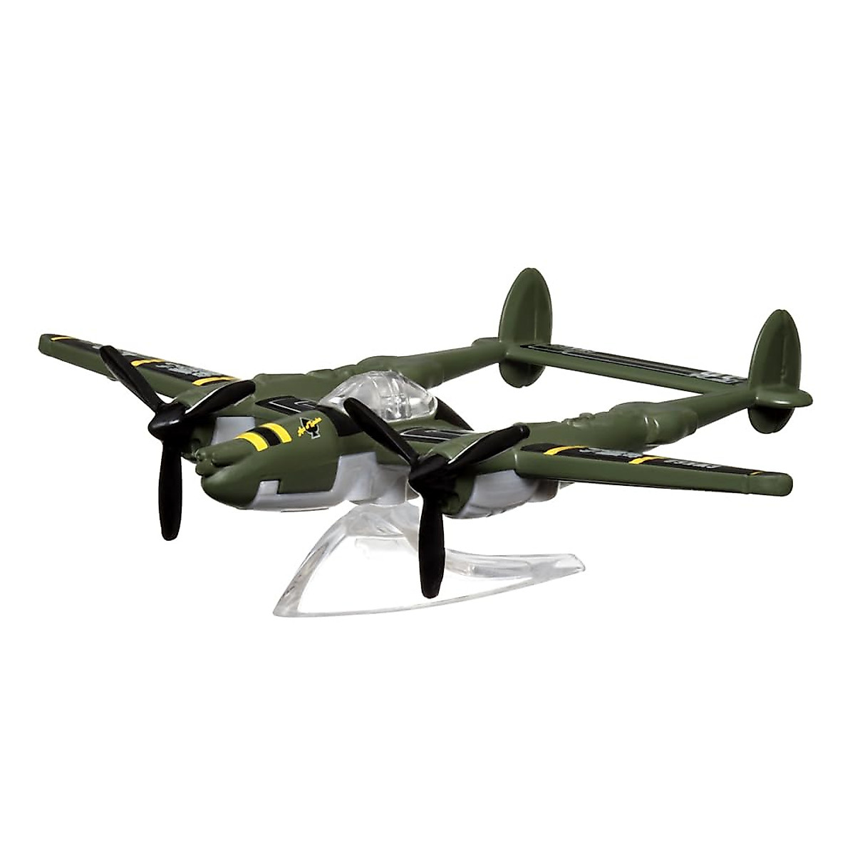 Matchbox Collectible Die-Cast Metal Sky Busters Inspired by Lockheed Martin P-38 Lightning Jet - HLJ25 ~ Green Combat Fighter Jet Airplane ~ Includes Playmat