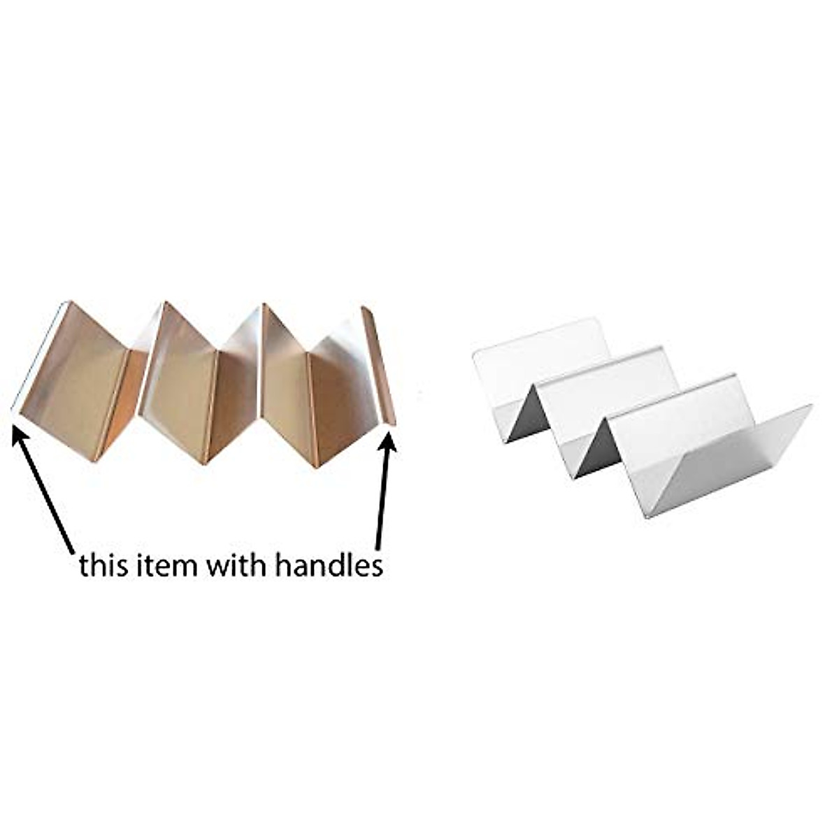 OH Ovation Home Stainless Steel Taco Holders with Handles - Hold 3 Tacos Each (4)