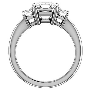 2 Ct Asscher Cut Colorless Moissanite Engagement Ring Set, Wedding Bridal Ring Set Solitaire 10K 14K 18K Gold Sterling Silver Promise Gift Anniversary (White Gold)