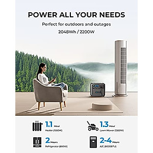 BLUETTI Portable Power Station AC200MAX and 2 B230 External Battery Modules, Expand to 6144Wh LiFePO4 Battery Backup w/ 4 2200W AC Outlets, Solar Generator for Home Backup, Blackout, RV Trip