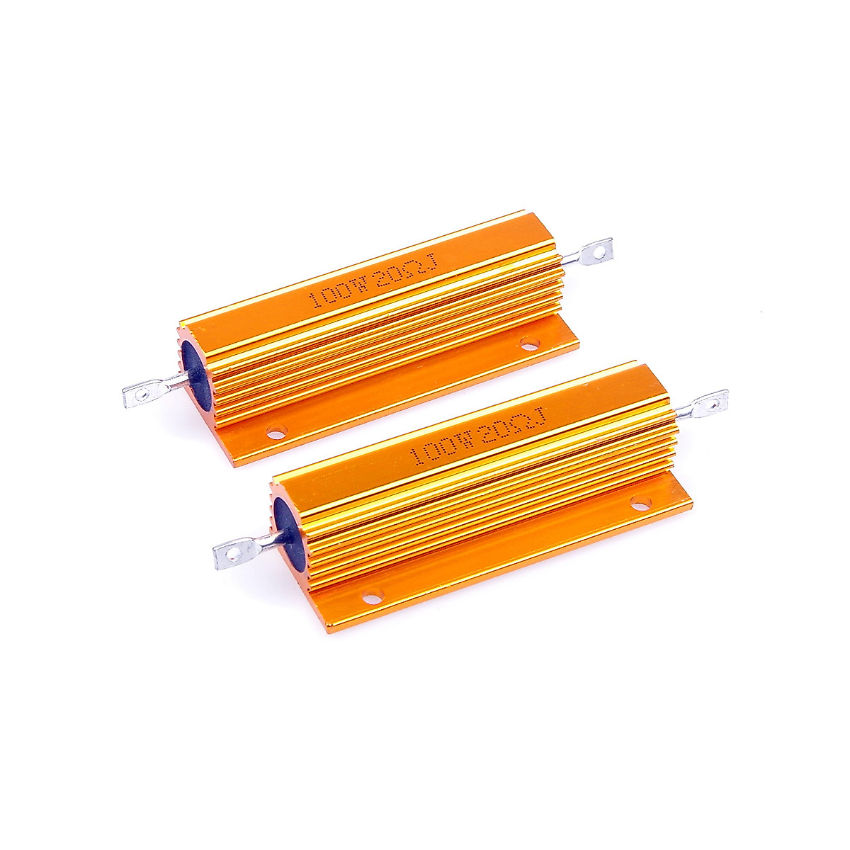 LM YN 100 Watt 20 Ohm 5% Wirewound Resistor Electronic Aluminium Shell Resistors Gold (Pack of 2)