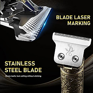 Karrte Upgrade Hair Clippers Kit for Men,Professional Barber Clippers/Hair Trimmer/Ear Nose Trimmer Set,Barber Supplies for Mens Grooming Kit Accessories with LED Display,Gifts for Men,Bronze