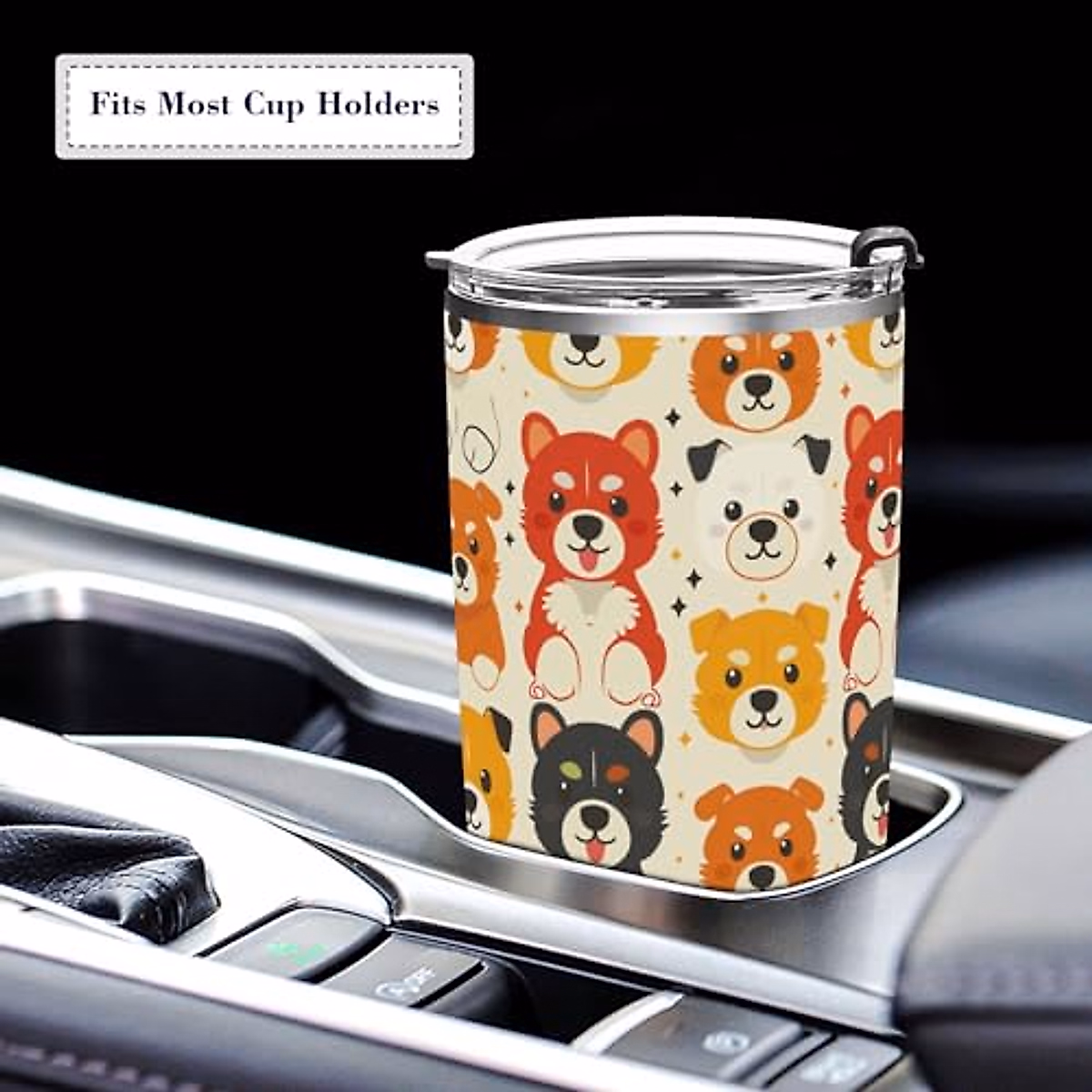 sanluoli Cute Retro Dogs Stainless Steel vacuum insulated water bottle with Straw Leak Resistant Flip coffee travel mug 20oz reusable vacuum insulated tumbler with lid 20 OZ
