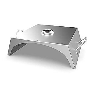 Outdoor Stainless Steel Grill Top Pizza Oven Kit with 12" Cordierite Pizza Baking Stone, Pizza Peel, Pizza Roller Cutter, Built-in Thermometer