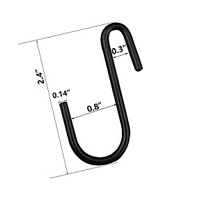 Gutapo 24 Pack Black S Shaped Hooks Small Hanging Hangers for Bathroom Bedroom Office Kitchen Garden