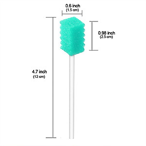(50 Pack) Disposable Oral Swabs, Sterile Dental Sponge Swabsticks Unflavored for Mouth & Gum Cleaning