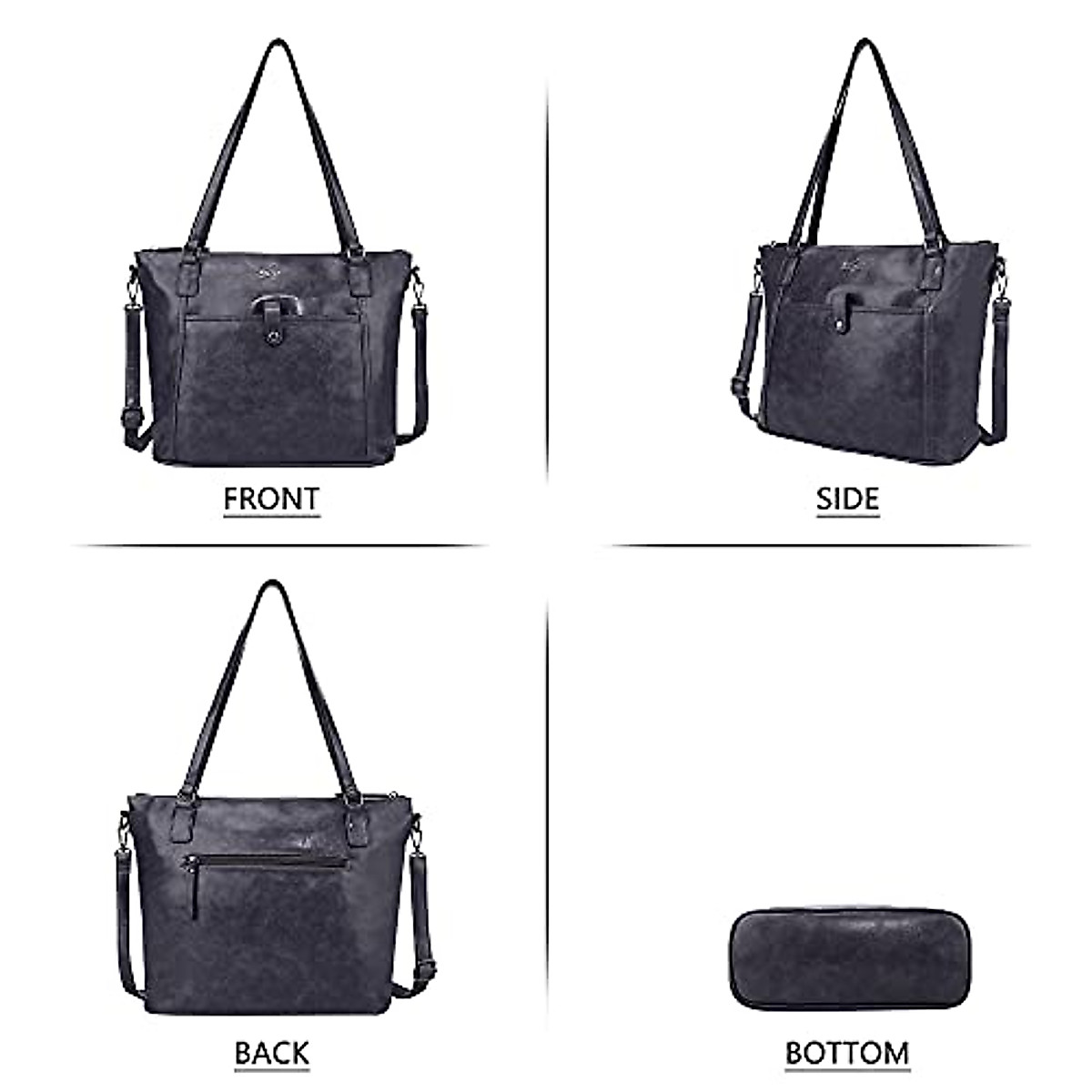 Women Fashion Vegan Leather Tote Handbags Wallet Shoulder Bag Top Handle Satchel Purse Sets 3pcs