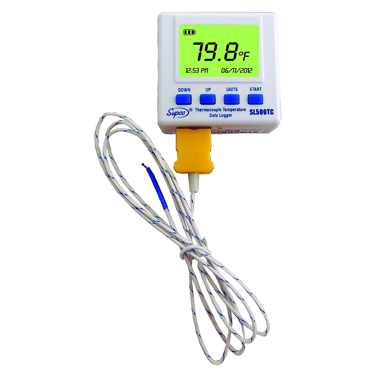 Supco SL500TC Thermocouple Temperature Data Logger with Real Time LCD,White