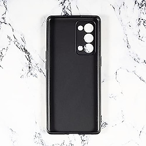 Shantime Oppo Reno 6 Pro+ 5G Case, Soft TPU Back Cover Shockproof Silicone Bumper Anti-Fingerprints Full-Body Protective Case Cover for Oppo Reno 6 Pro Plus 5G (Black)
