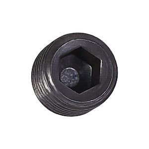 uxcell Carbon Steel Internal Hex Thread Socket Pipe Plug, M10x1 Male Thread Black Pipe Cap, for Garden Pipe Pneumatic Solenoid Valve, 20Pcs