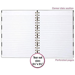 Cambridge Business Notebook, Hardcover, 80 Sheets, 9-1/2 x 7 Inches, Fashion, Black/White Stripe (59012)