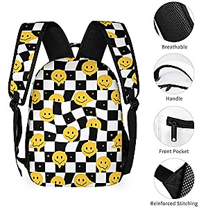 MINBHEBYUD Funny Smile Faces Geometry Prints Backpack, Lightweight Backpack Casual Daypack, Bookbag for Men Women