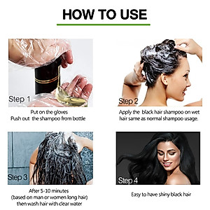 Meidu Instant Dark Brown Hair Color Shampoo for Women & men, Permanent Hair Dye Shampoo for Gray, 100% Grey Coverage, 3 in 1 Herbal Ingredients, 500ml