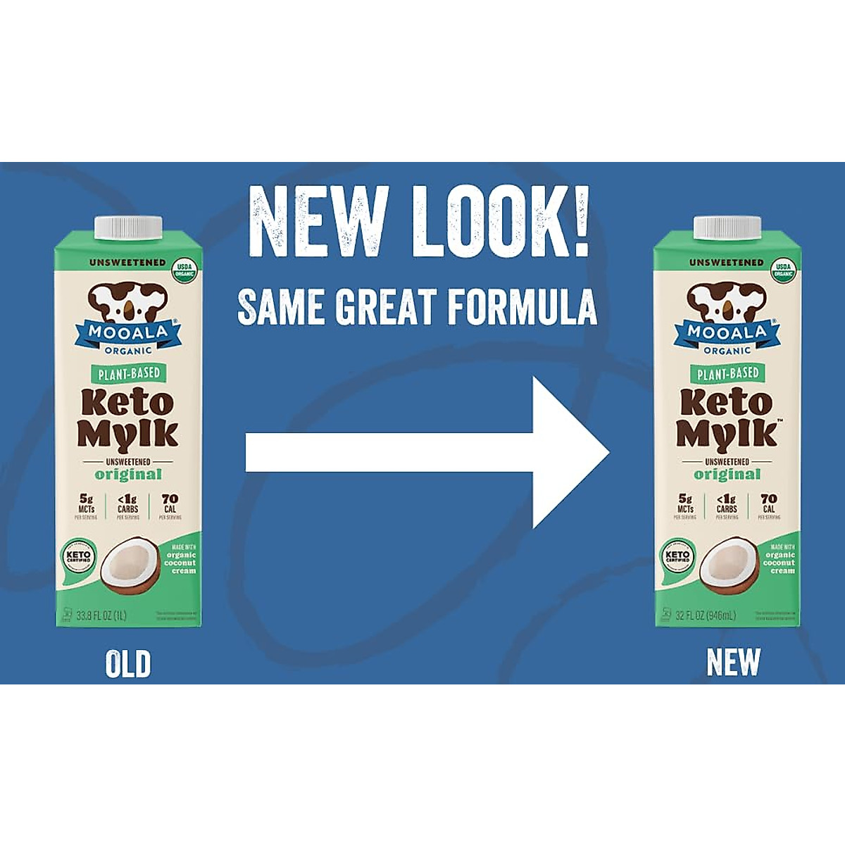 Mooala - Organic Original Keto Mylk, 1L (Pack of 6) – Shelf-Stable, Non-Dairy, Gluten-Free, Soy-Free, Plant-Based Milk With