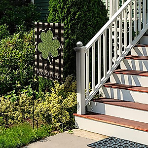 St Patricks Day Garden Flag 12.5x18 Vertical Double Sided Decorative Happy St Patricks Day Shamrock Welcome Garden Flag for Outside Yard Lawn Outdoor St Patricks Day Decoration-L27