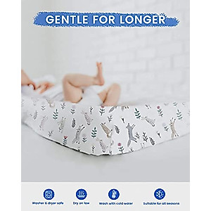 Extra Stretchy Changing Pad Cover, TotBasic Ultra Soft Premium Jersey Knit Changing Pad Sheets, Unisex for Boys and Girls, Safety Strap, Fits All Standard Changing Tables/Dresser Tops - 2 Pack