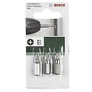 Bosch 2609255967 25mm Screwdriver Bit Set in Standard Quality (3 Pieces)