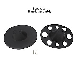 HURRISE Hair Brush Holder Stand,Plastic Round Hair Brush Comb Holder Display Rack Hair Styling Brush Stand Shelf Accessories(Black)