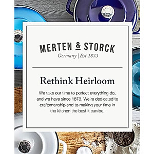 Merten & Storck European Crafted Enameled Iron, Round 7QT Dutch Oven Casserole with Lid, Cobalt Blue