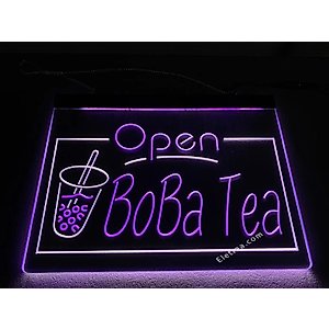 Bar Neon Light Sign Boba Tea. Open. Bubble Milk Tea St6-i4031 Lamp Neon Like Led Signs For Wall Decor