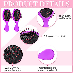 12 Pack Wet Small Hair Brush Hair Combs Set, 6 Detangler Mini Hair Brush Detangling Travel Hair Brush 6 Plastic Fine Wide Hair Combs for Women Men Kids Toddler Girls Baby Curly Hair(Stylish Colors)