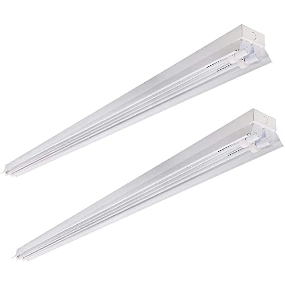 BRILLIHOOD 8FT LED Garage Shop Light, 80W (190W Equiv.), 8000LM LED Ceiling Light Fixtures, 6000K (Cool White), T8/T12 Fluorescent Light Fixture for Warehouse, Supermarket, Workshop Office, 2-Pack