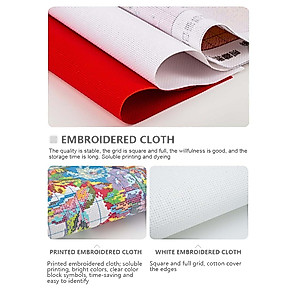 LOMTRATS Stamped Cross Stitch Kits 11CT Embroidery Starter Kit DIY Needlework Craft Tree of Life Autumn for Beginner or Novice