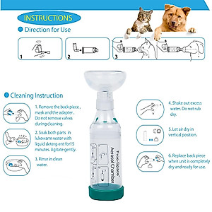 Cat Inhaler Spacer,Specifically Designed for Cats,with Round Shape Silicone Mask,Feline Aerosol Chamber with Breathing Indicator – Include 2 Mask for Best Fit (for cat)