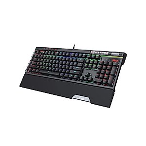 Rosewill Blitz K50 RGB BR Wired Gaming Tactile Mechanical Keyboard, 14 RGB Backlight Anti-Ghosting 6 Macro Keys, Dedicated Media Controls