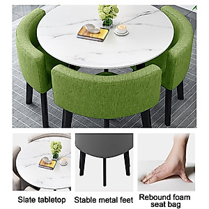 Round Dining Table Set With 4 Chair,Small Office Conference Room Tables And Chairs,Round Tables Conference,Space-Saving,Modern Leisur Dining Room Furniture For Kitchen Lounge Living Room ( Size : B6 )