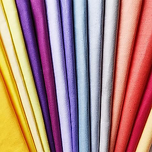 QiMicody Quilting Fabric, 50 Pcs Fat Quarter Fabric Bundles 8" x 8" (20cm×20cm) Solid Colors Pure Cotton, Precut Squares Sewing Quilting Patchwork Scraps for DIY Crafting