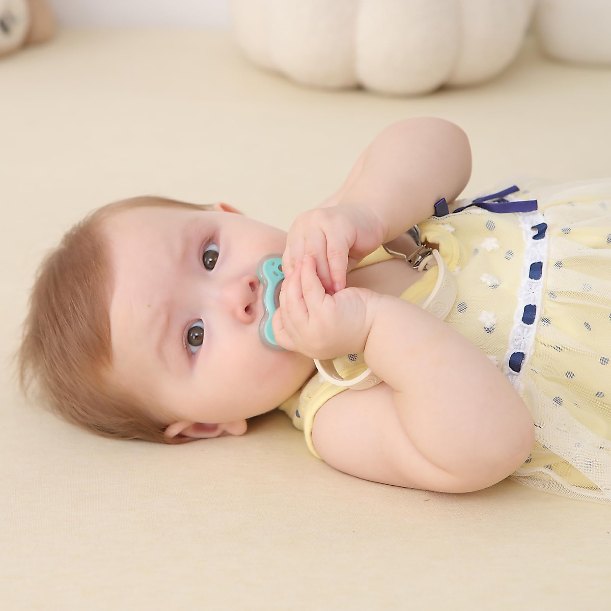 Baby Teething Toys for Baby 0-6 Months, 6-12 Months, Silicone Baby Teethers, Seposeve Professional Baby Gum for Boys & Girls, BPA-Free, Soft Particle/Striped Style, Easy to Clean. (2 Brown)