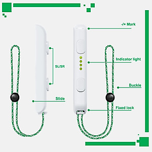 XBERSTAR 1 Pair Portable Controller Carrying Hand Strap Wrist Rope for Switch Video Games (White)