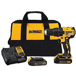 DEWALT 20V MAX* Cordless Drill / Driver Kit, Compact, Brushless (DCD777C2)