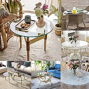 SAGIDAR Round Glass Table Top Marble Round Tempered Glass Dining Coffee Dinner, Round Table Glass 14IN 15IN 16IN, Round Kitchen Dining Table Top Furniture Home Furniture