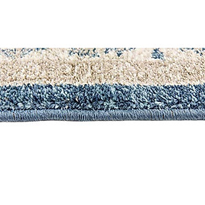 Unique Loom Salzburg Collection Classic Traditional Design Oriental Inspired with Intricate Border Area Rug, 4 ft, Blue/Beige