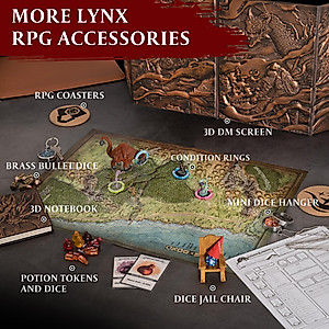 DND DM Screen 5e - D&D Dungeon Master Screen 3D Faux Leather with Customizable Inserts - Dungeons and Dragons GM / Game Master Accessories Gift for Man or Woman. Hide Your Dice Rolls, Maps & Books