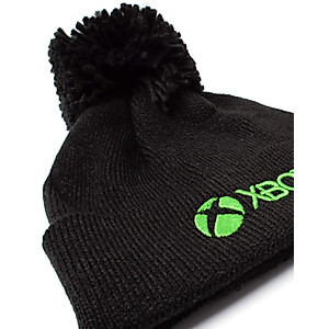 XBOX Bobble Hat for Kids Black Green Beanie Gamer Gift Merchandise