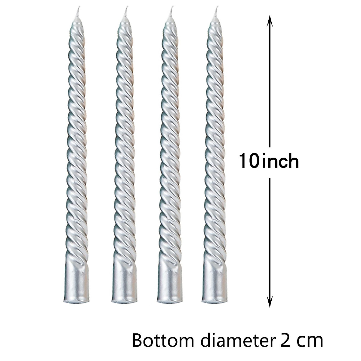 10 inch Taper Candles Set of 4 Tapered Candle, Tall Candlesticks, Smokeless,Home Dinner Candle, Party, Wedding, Halloween, Christmas Candles (10 inch, White)