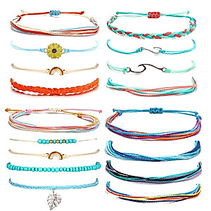 Long tiantian Boho Bracelets for Women Sunflower String Bracelets Ankle Bracelets for Women