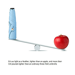 Ultra-light travel umbrella, foldable, ultra-compact and portable, carbon fiber shaft, anti-ultraviolet and windproof umbrella (Pea green)