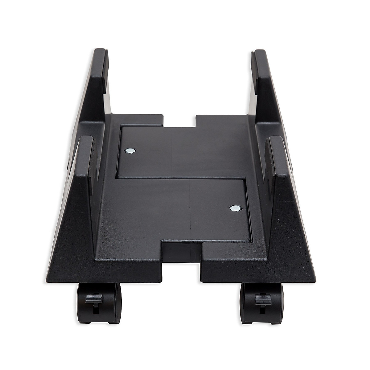IO CREST Mobile Desktop Tower Computer Floor Stand Rolling Caster Wheels with Support Walls and Adjustable Width from 6" to 10"