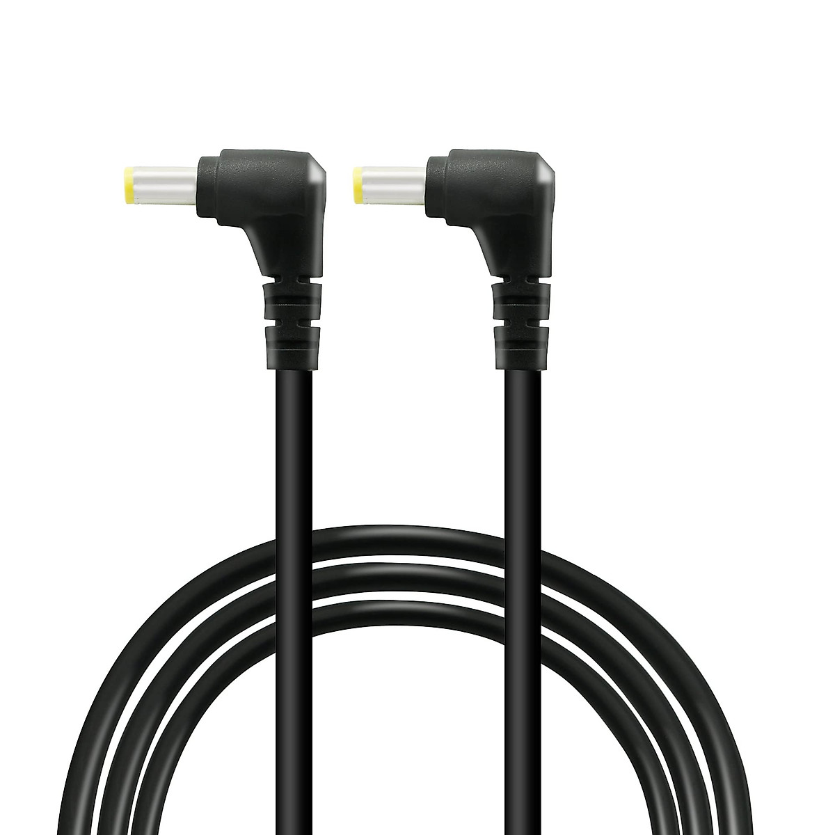 GINTOOYUN 2 PCS DC 5.5MM x 2.5MM 90 Degree Male to Male Plug Cable, 18AWG Right Angle DC5525 Power Cable Extension Cord for Strip Lihgt,CCTV,Monitors,etc(1m)