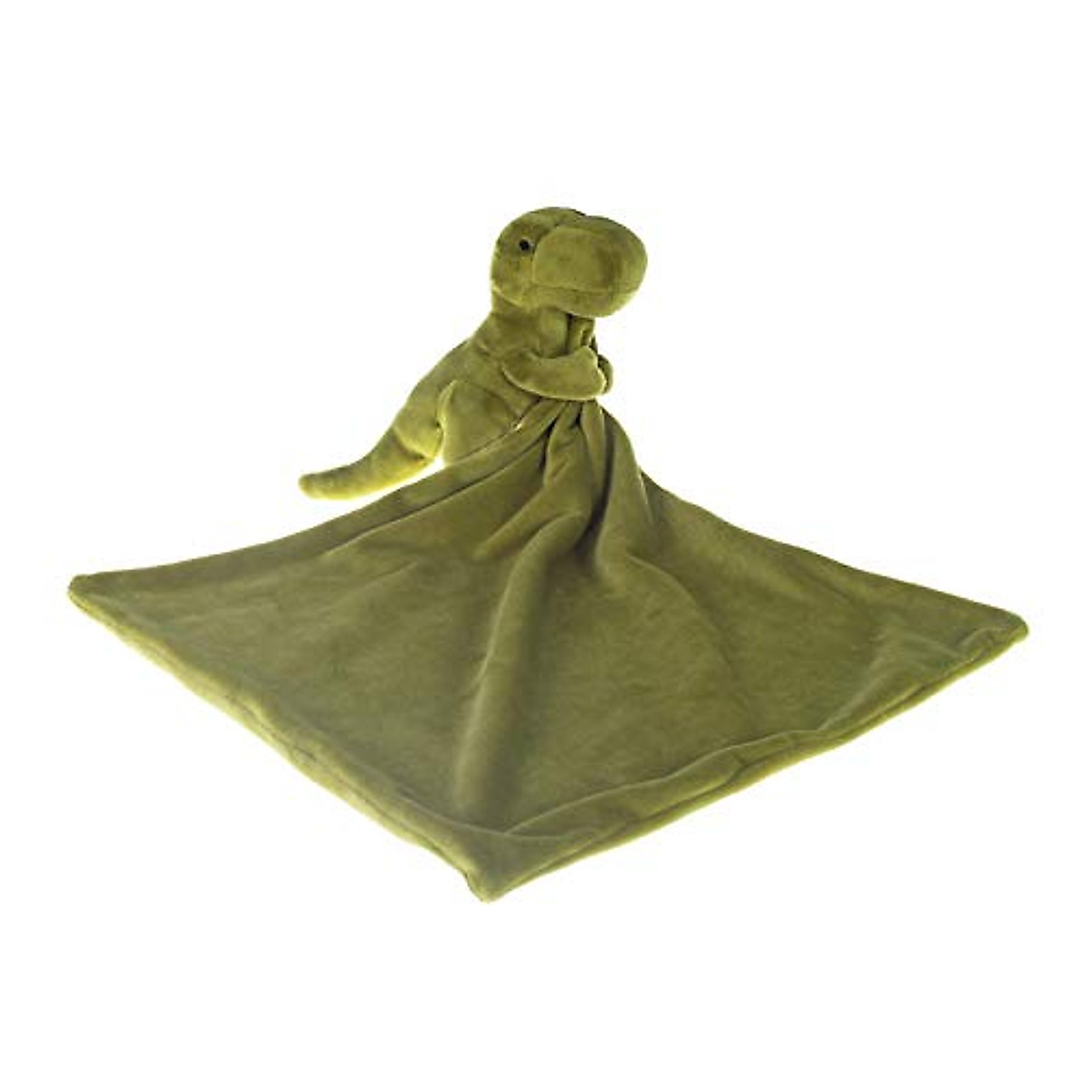 Apricot Lamb Snuggler Plush Infant Stuffed Animals Dinosaur Security Blanket Nursery Character Blanket (Green Dinosaur, 14 Inches)