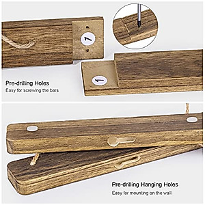 Love-KANKEI Wood Picture Photo Frame for Wall Decor 26×29 inch with 30 Clips and Adjustable Twines Collage Artworks Prints Multi Pictures Organizer and Hanging Display Frames Carbonized Black