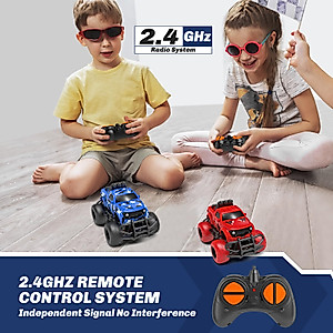 Remote Control Car Toddler Toys Age 2-4, 1:43 Scale Rechargable RC Car Toys for Boys 3-5 Year Old, Gifts for 2 3 4 5 Year Old Boys Girls Birthday, 2.4 GHz RC Truck Toy Vehicle for Kids, Red