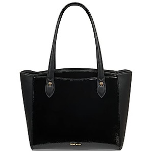 Nine West Women's Modern Lines Patent Tote - Jet Black