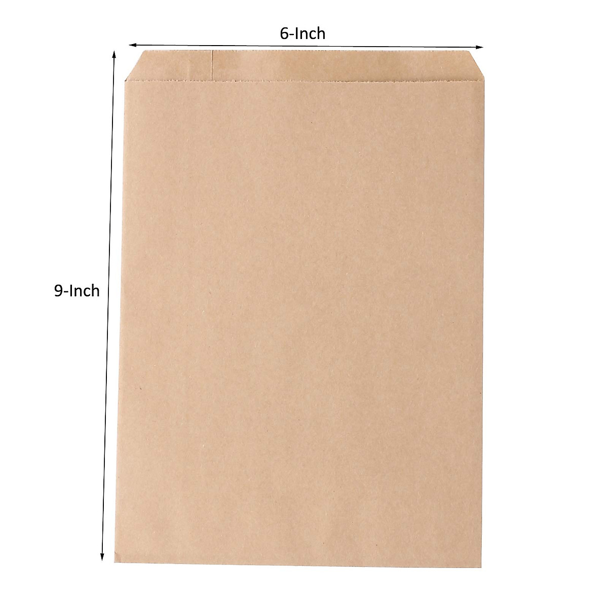 Z ZICOME 100 Pcs 6"x9" Flat Plain Brown Paper Bags for Gift Card, Jewelry Merchandise, Candy Cookies, Doughnut, Party Favor, Sandwich